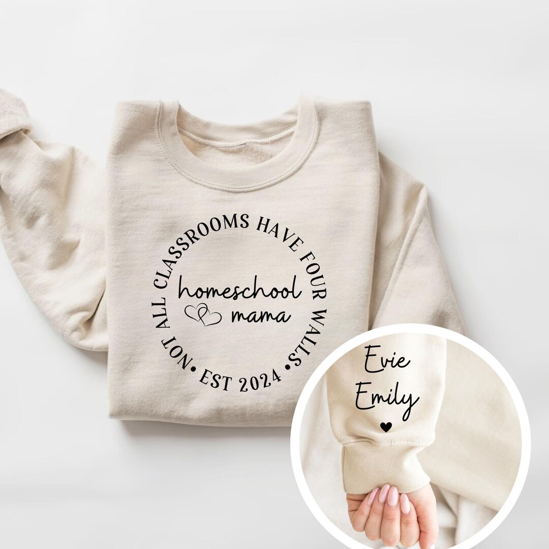 Homeschool Mom Personalized Sweatshirt,kid Names Sleeve Hoodie ...