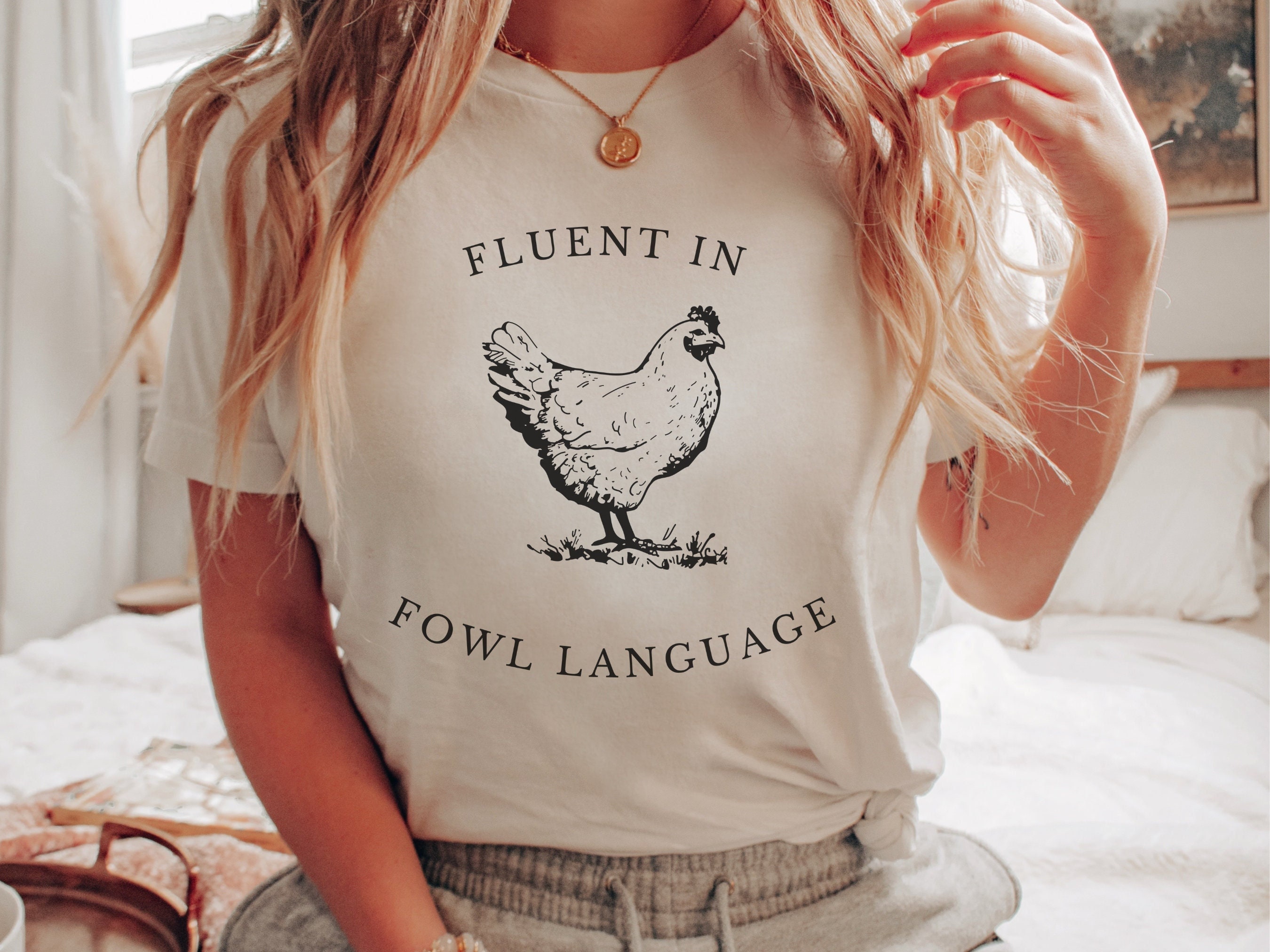 Funny Chicken Shirt Fluent in Fowl Language Gift for Chicken - Etsy