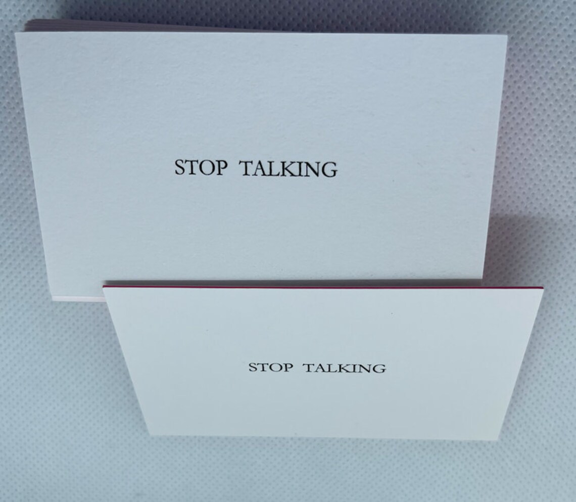 Stop Talking Cards - Etsy