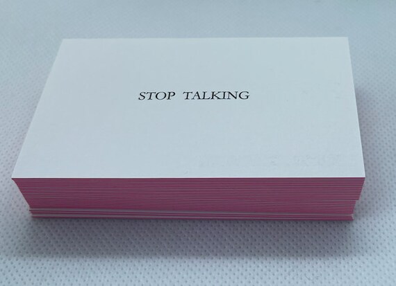 Stop Talking Cards | Etsy