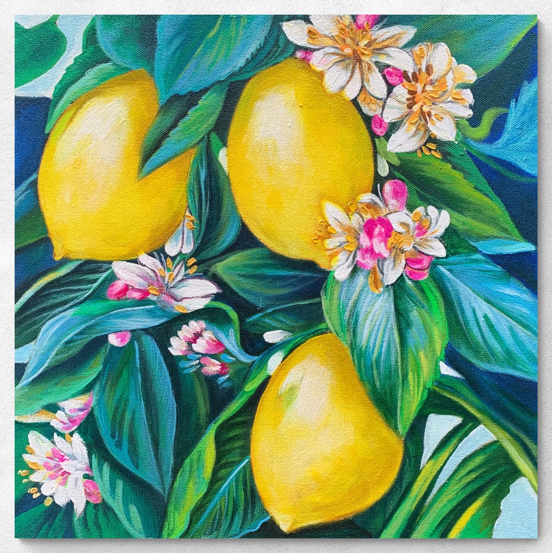 Lemon Painting Lemon Tree Printable Digital Painting Lemon - Etsy