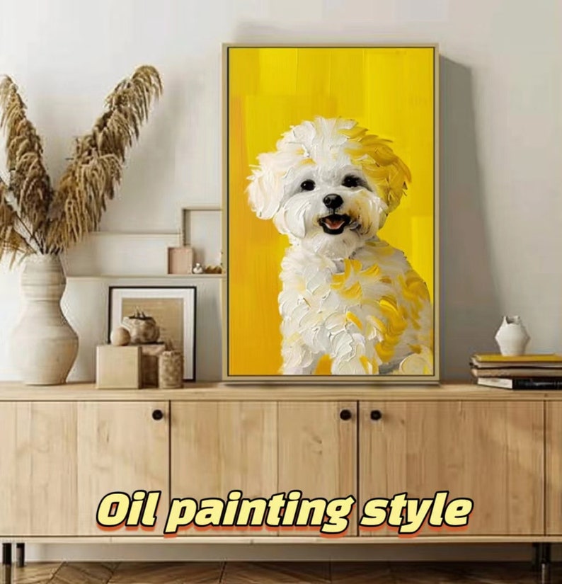 Custom Pet Portraits Using Pet Photo Personalized Digital Dog Portraits Cat Portraits Custom Dog ...