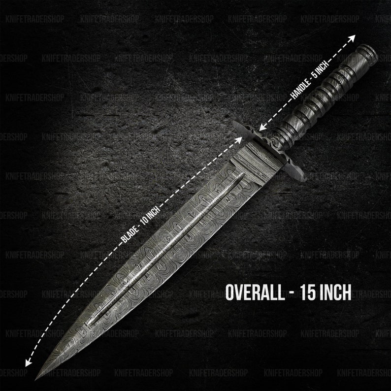 Handmade Dagger Knife Damascus Steel Black Knife With Sheath - Etsy