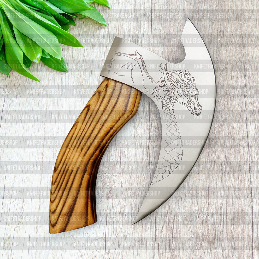 Handmade Viking Pizza Axe | Unique Pizza Cutter Axe With Leather Sheath ...
