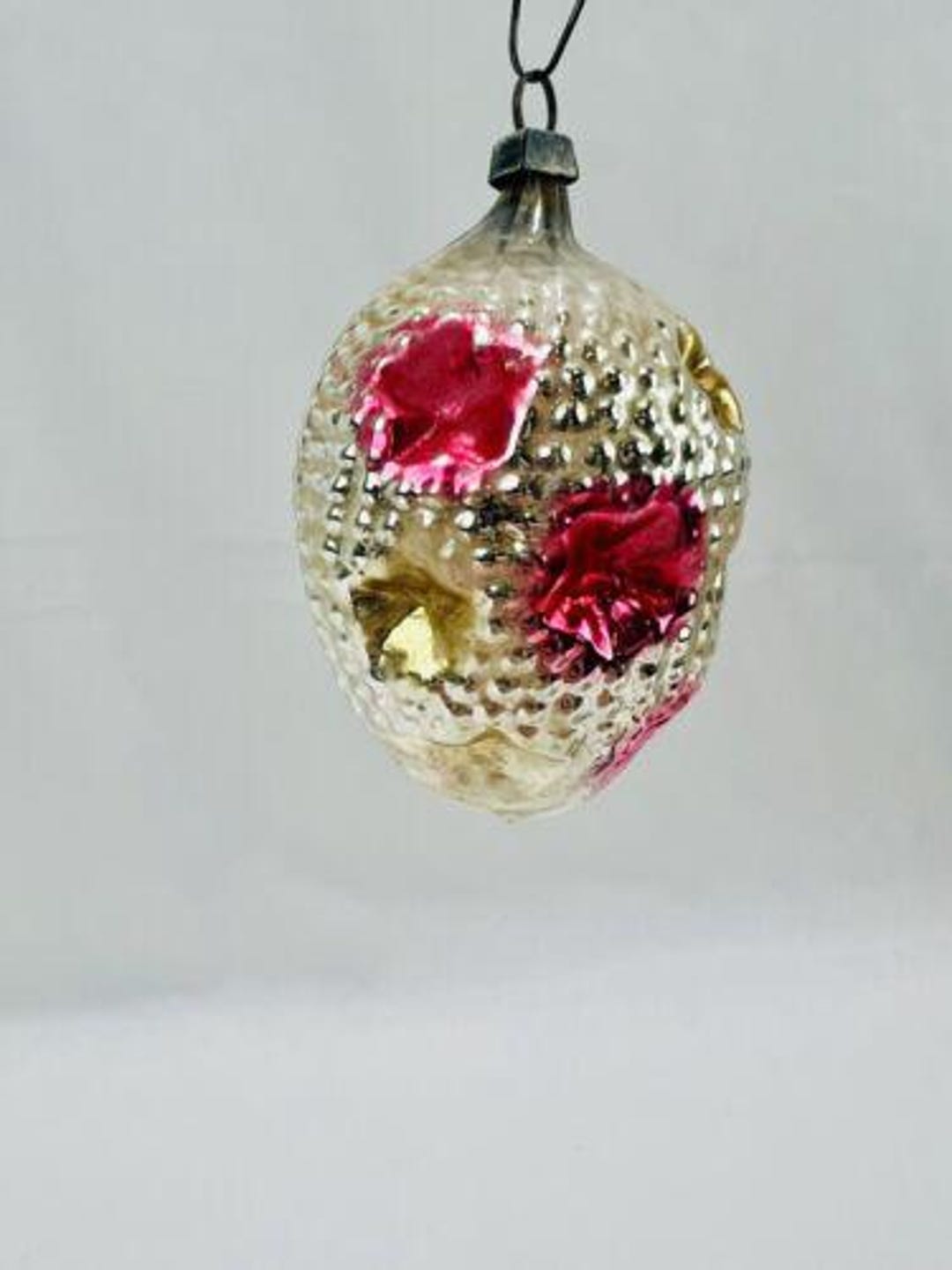 Antique Vintage Oval Bumpy Berry Star Multi Indent Glass Christmas ...