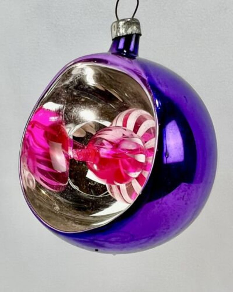 MCM Water Bubble Indent Reflector Starburst Pink Purple Glass - Etsy