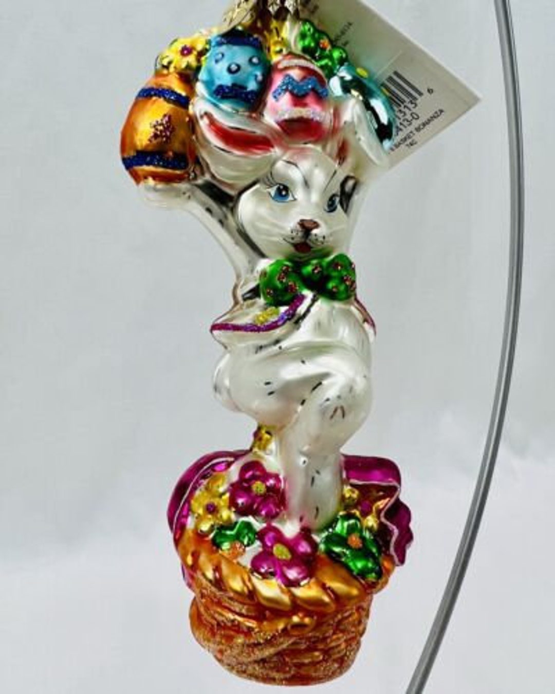 Radko Bunnys Basket Bonanza Easter Eggs Flower Basket Spring - Etsy