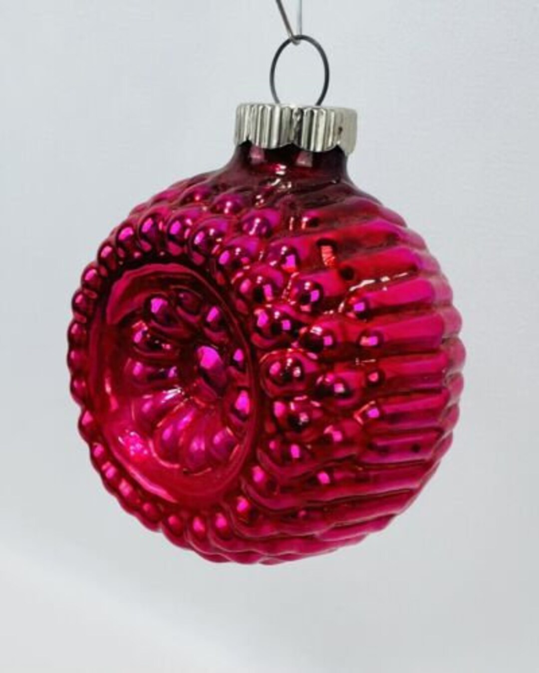 Shiny Brite Glass Double Indent Flower Christmas Ornament Valentine ...