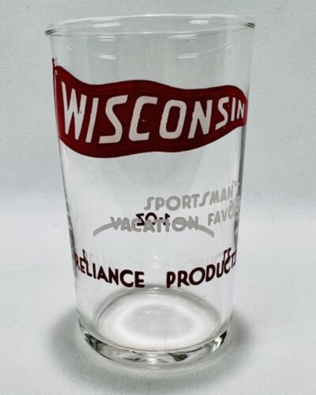 Vintage Wisconsin Pennant Flag Bar Beer Chaser Glass Sportsman - Etsy