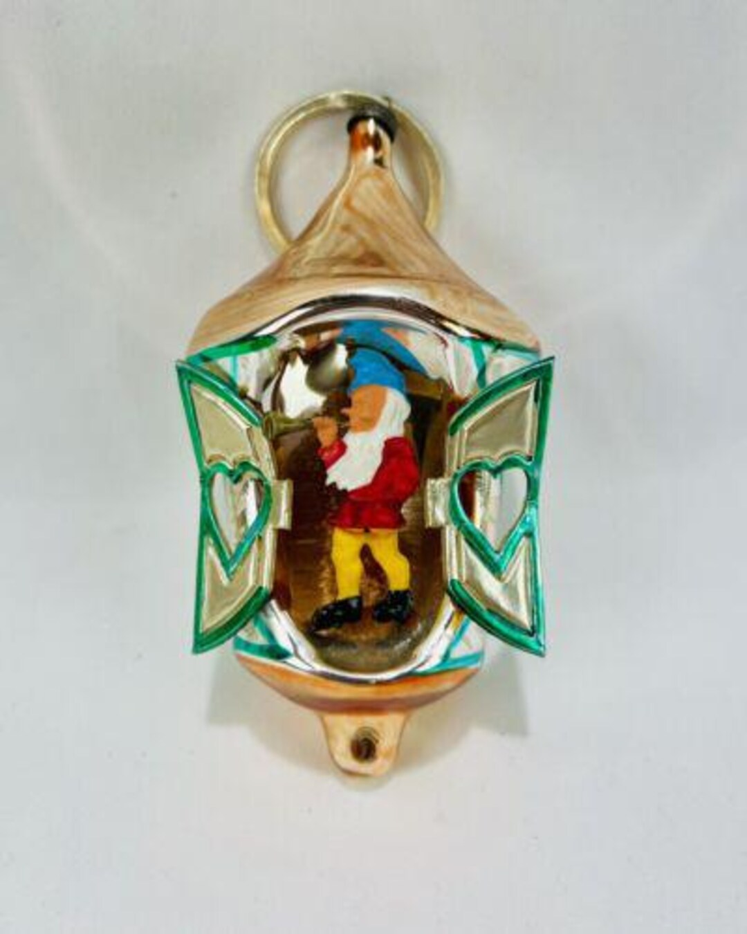 Vintage Italy Pixie Elf Diorama Indent Drop Glass Paper Foil Christmas ...