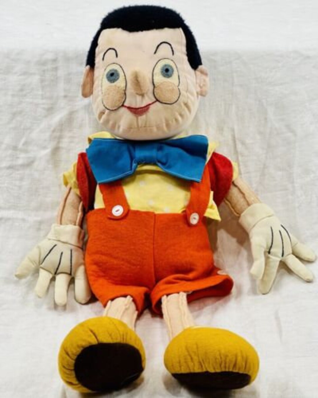 Vintage Pinocchio Real Boy Disney Doll Felt Fabric Stuffed Folk Toy 19 ...