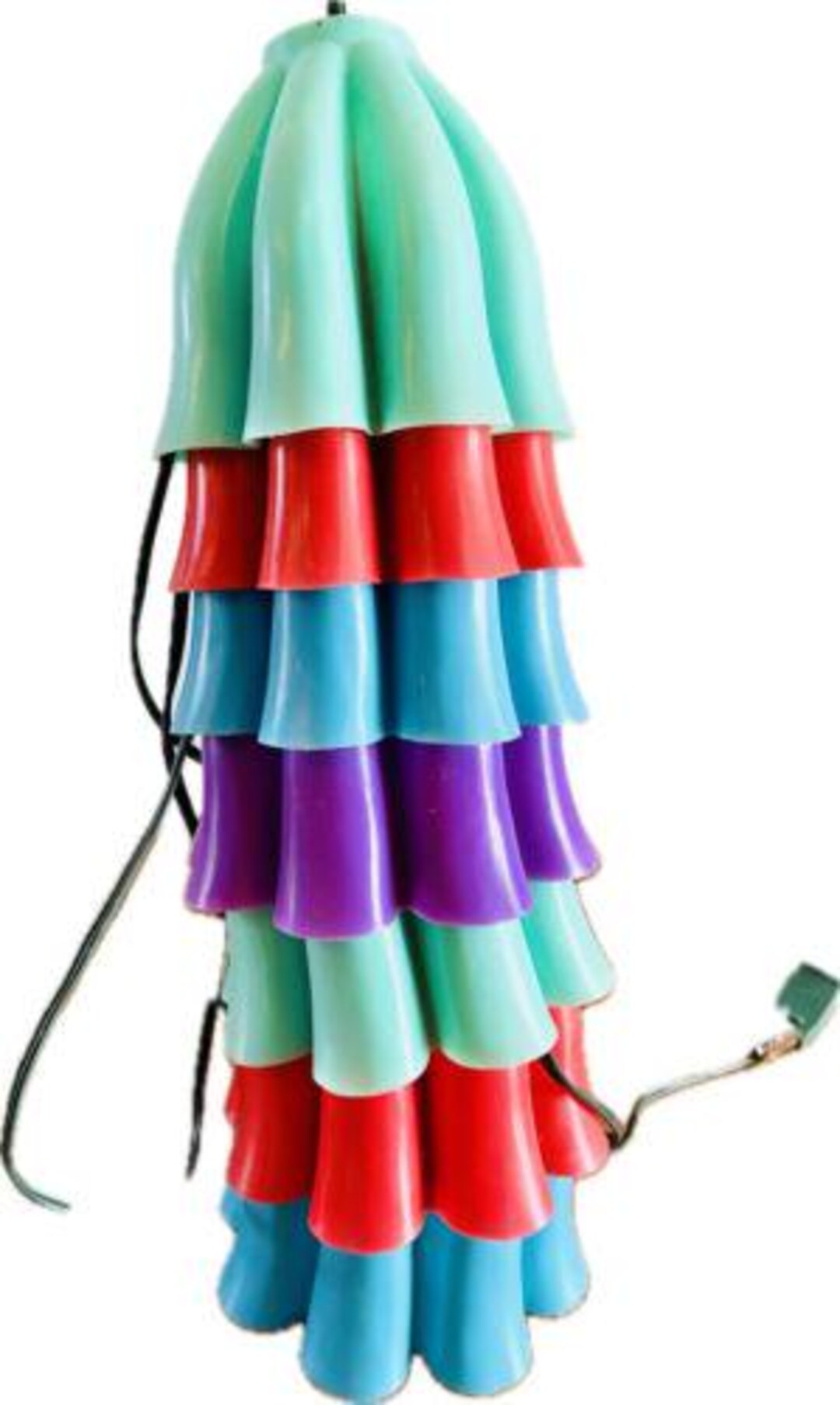 Vintage MCM Patio Party Camping Tiki Bar Colorful Tulip String Lights ...