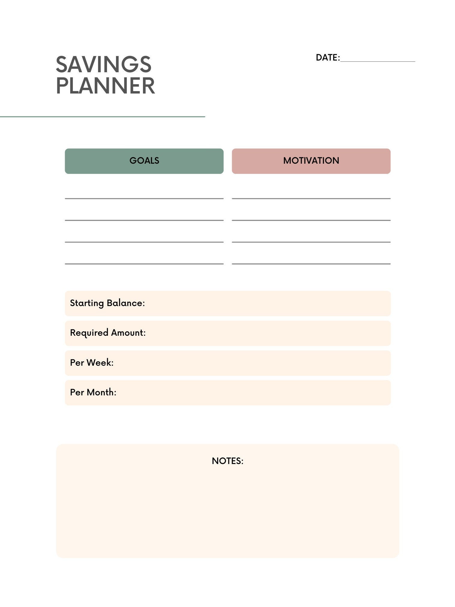 Monthly Budget Planner Sheet, Digital Download, Printable, Budget ...