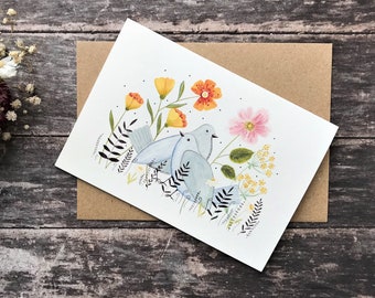 Dove Birthday Card - Etsy