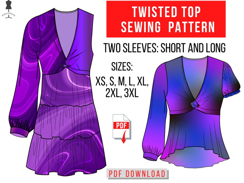 Twisted Top or Dress Sewing Pattern: Boho Party DIY (PDF Download) - Etsy