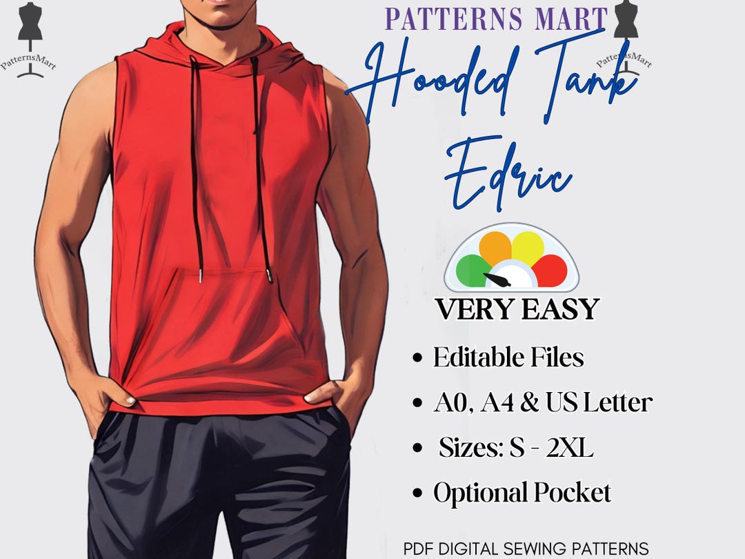 Men's Hooded Tank Top Sewing Pattern: Sport, Boho (PDF Pattern) - Etsy