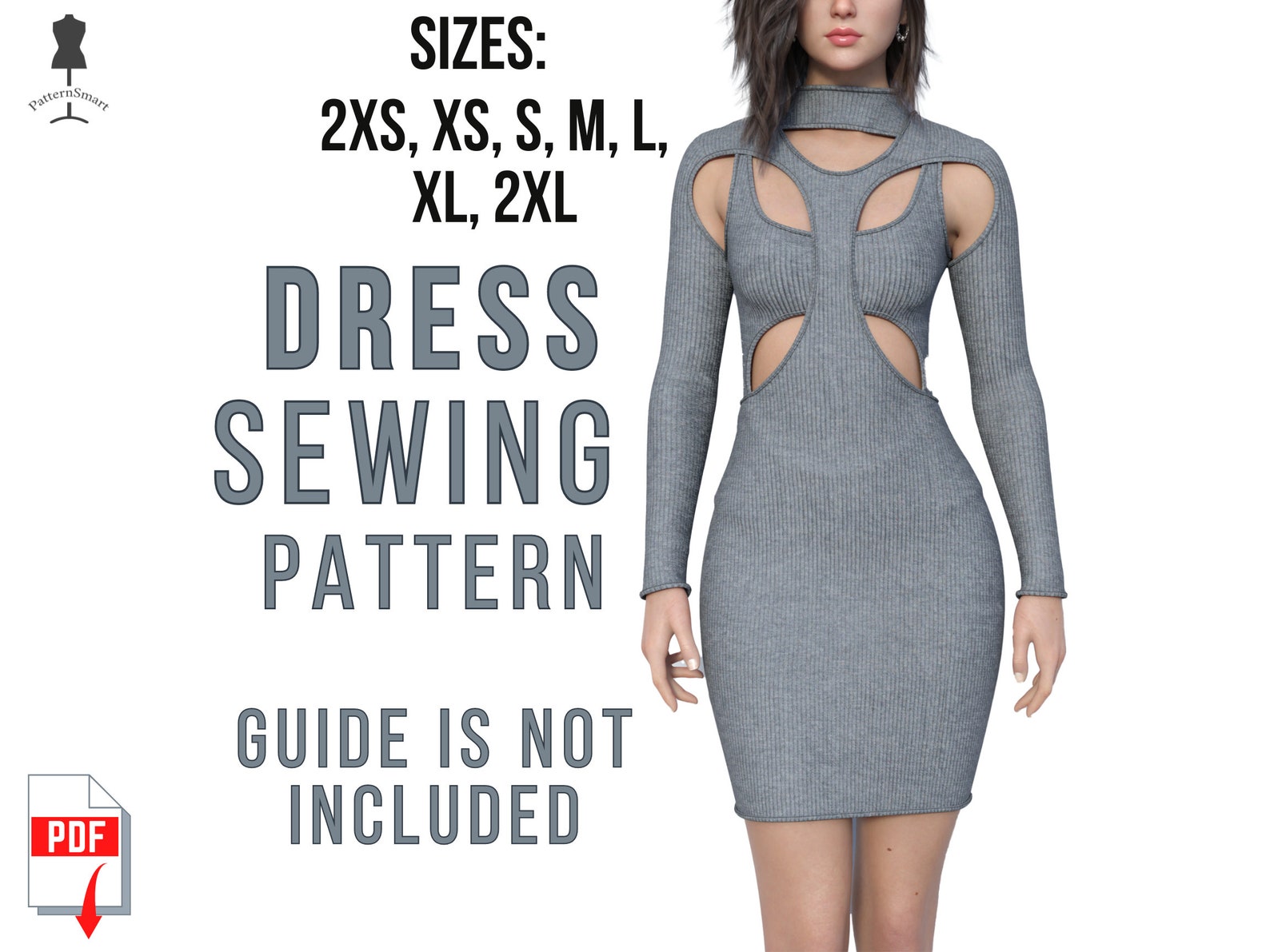 Dress Sewing Pattern PDF Download Party Dress Sew Diy - Etsy