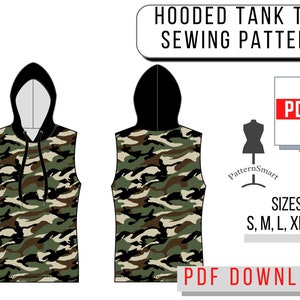 Men's Hooded Tank Top Sewing Pattern: Sport, Boho (PDF Pattern) - Etsy