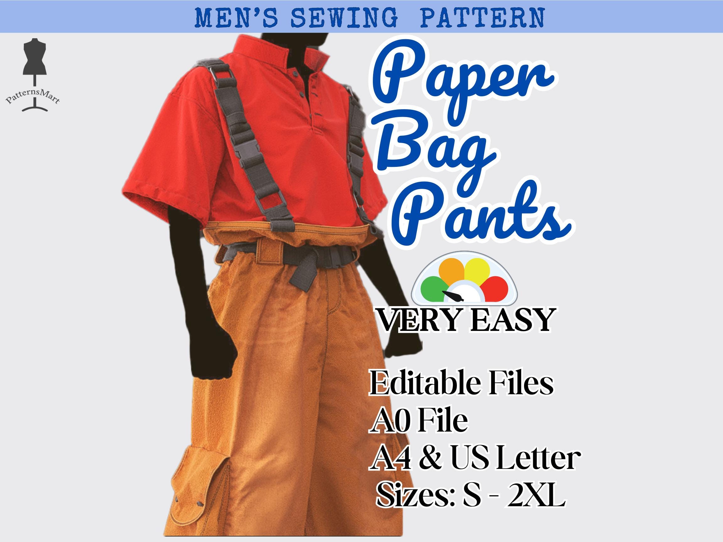 Paperbag Pants Sewing Pattern: Easy DIY (PDF Download) - Etsy