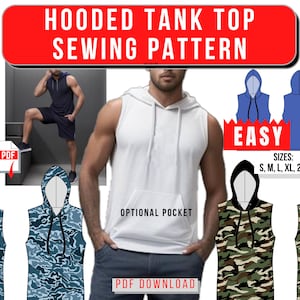 Men's Hooded Tank Top Sewing Pattern: Sport, Boho (PDF Pattern) - Etsy