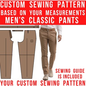 Your Custom Classic Pants Trousers Pattern to Sew Diy Based on Your ...