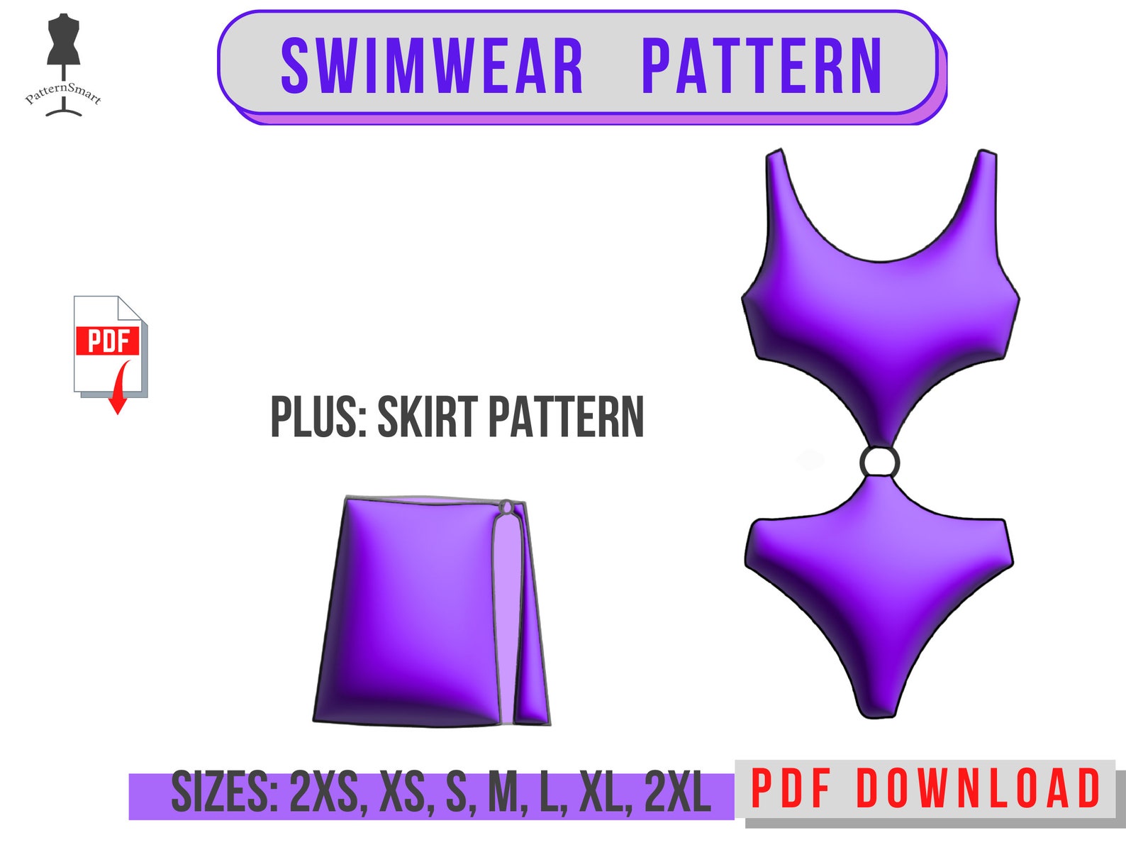 Swimwear Pattern Bikini , Top, PDF Download Sew, Diy, Two Pieces Swim ...