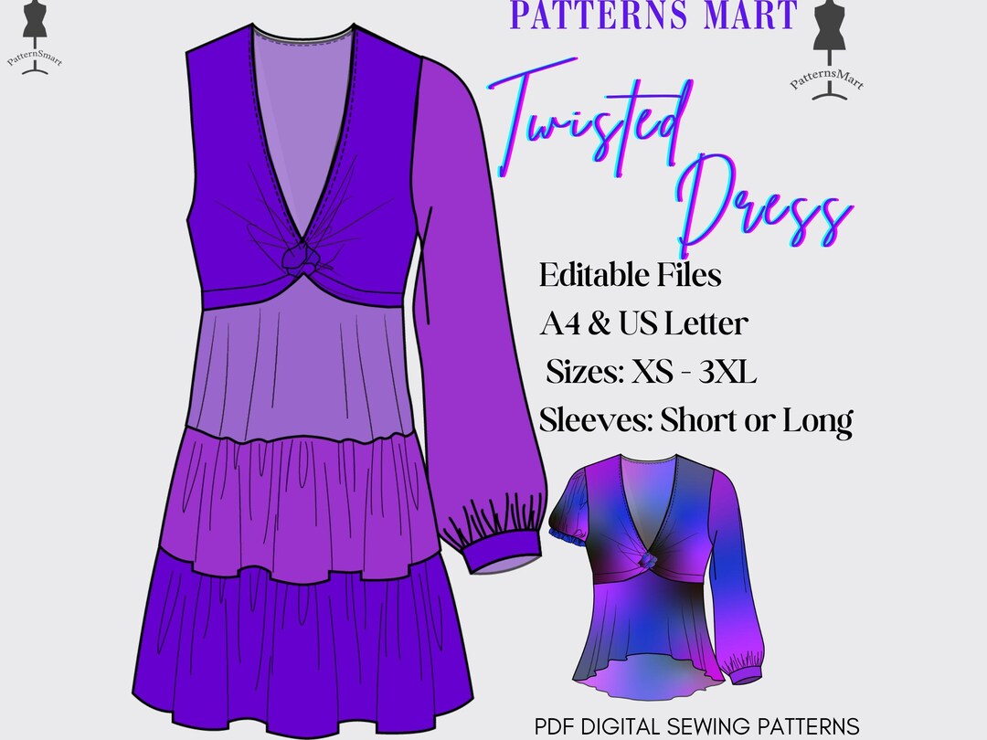 Twisted Top or Dress Sewing Pattern: Boho Party DIY (PDF Download) - Etsy