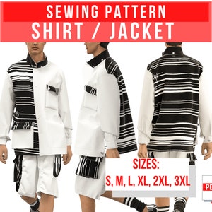 Men's Shirt / Jacket Pattern PDF Download to Sew Diy Man's, Piece of ...
