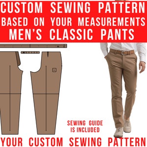 Your Custom Classic Pants Trousers Pattern to Sew Diy Based on Your ...