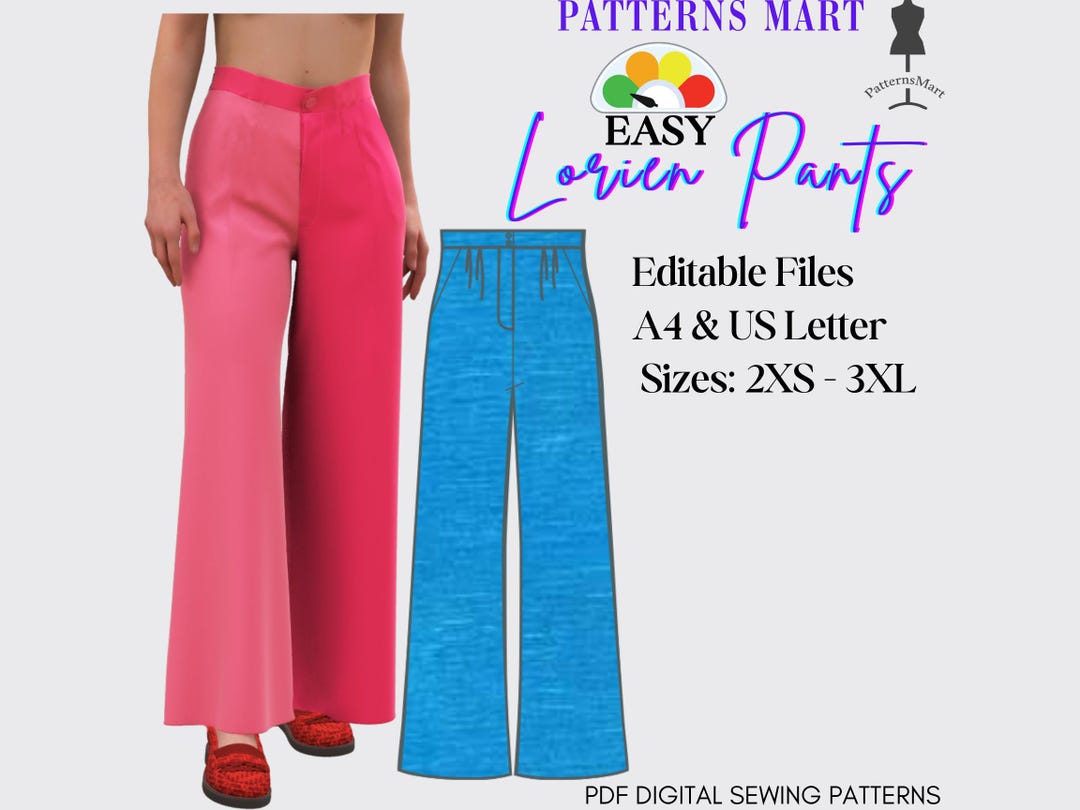 Straight Pants Female Pattern PDF Download to Sew. Diy, Ice Breaker ...