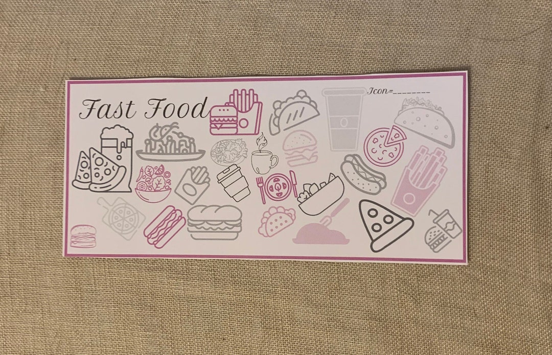 Fast Food Savings Challenge for A6 Cash Envelopes Printable Fits in ...