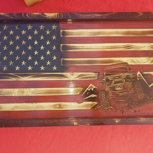 Rustic American Flag Jeep Engraved - Etsy