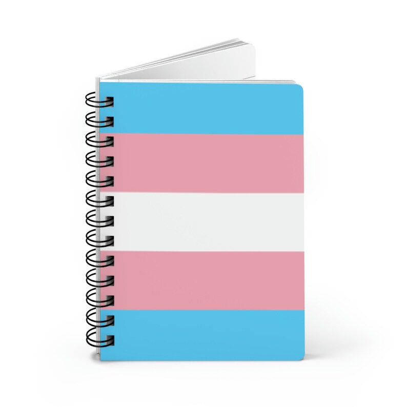 Trans Pride Flag LGBTQ Spiral Journal, Self Care Weekly Planner 2023 ...