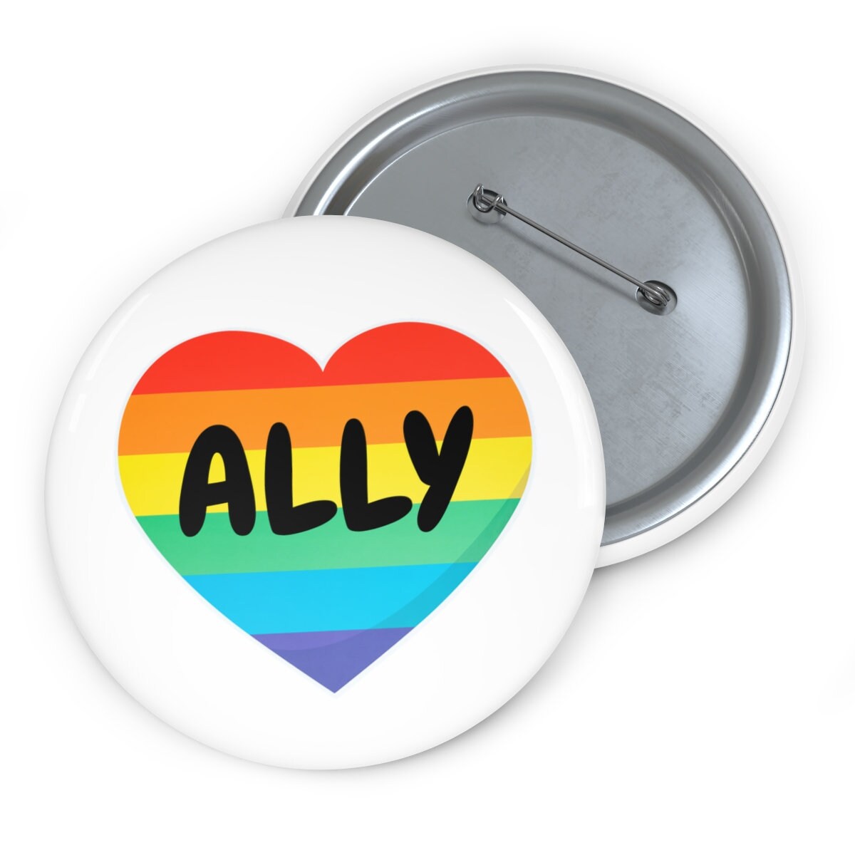 LGBTQ Pride Ally Pin Back Button Feminist Custom Pin Buttons - Etsy