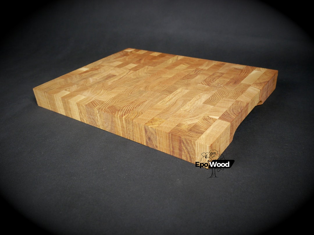 Elegant XXL Oak Wood Cutting Board 40x30 Cm Handcrafted, Antibacterial ...