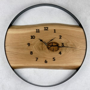 Large Oak Wood Wall Clock 50 Cm - Handmade - Etsy