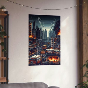 Pixelart Matte Vertical Room Poster on the Theme - Etsy