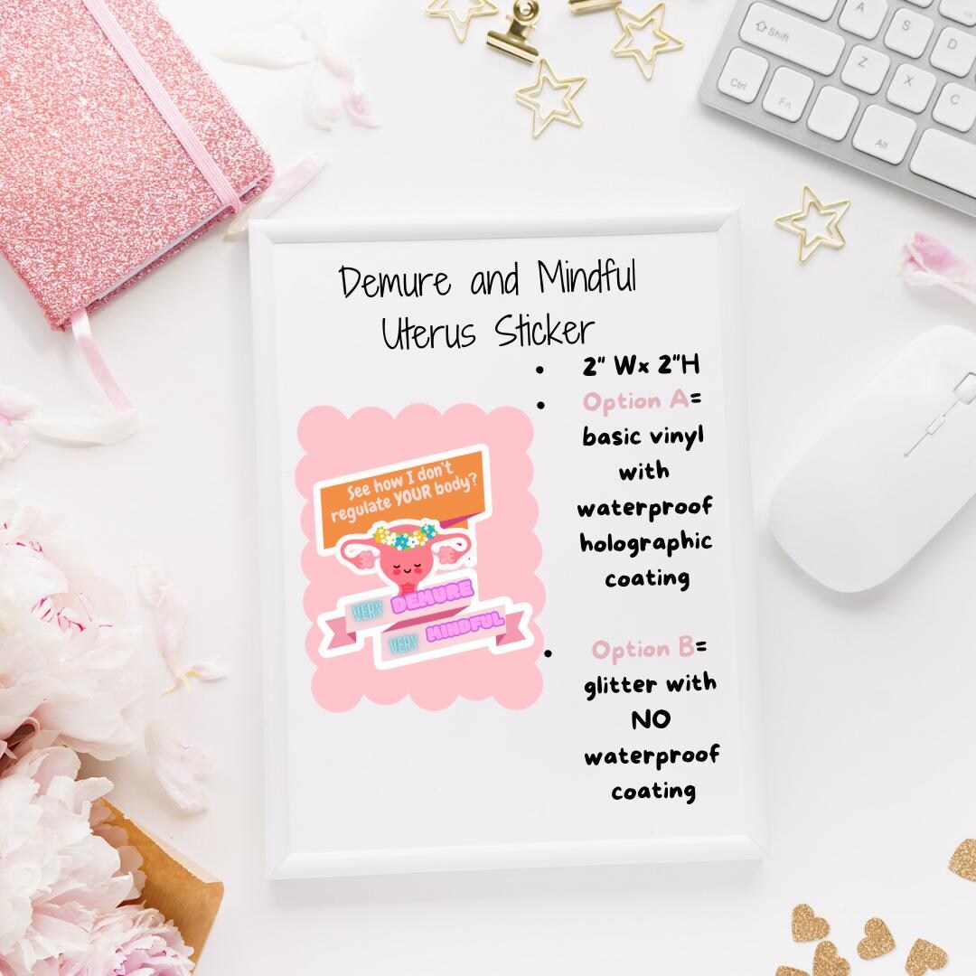 Very Demure Very Mindful Uterus Sticker - Etsy