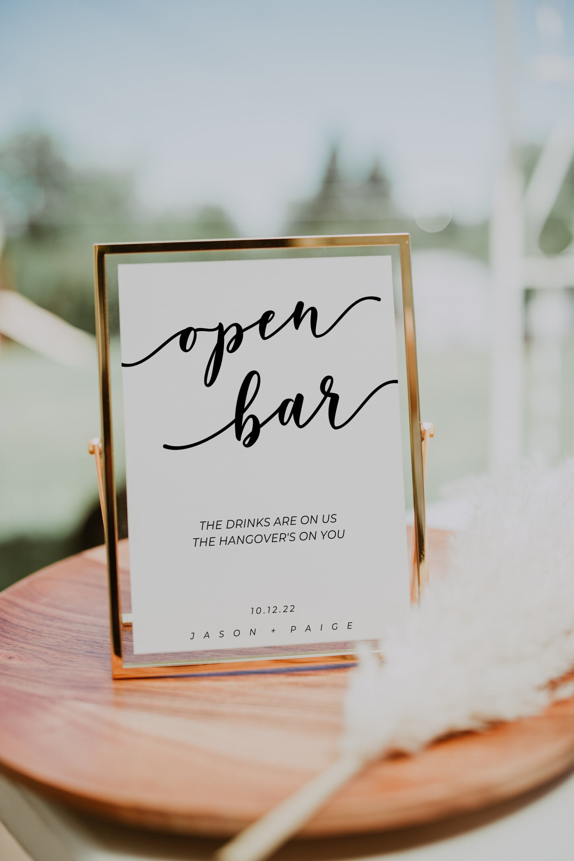 Open Bar Sign, Wedding Bar Menu, Drink Sign Wedding, Open Bar Wedding ...