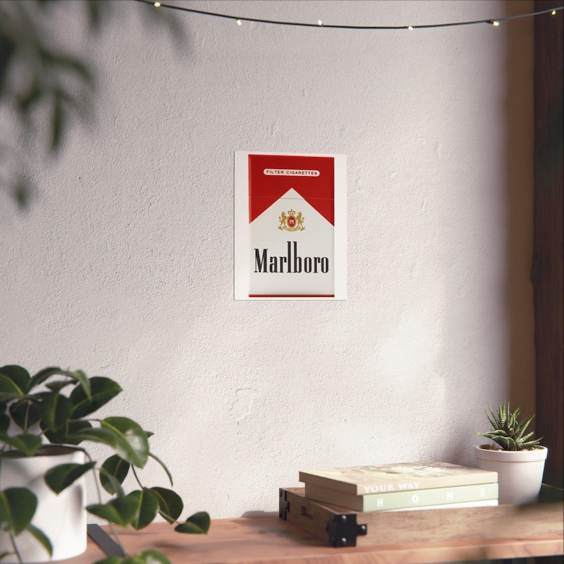 Marlboro Cigarette Pack Poster | Matte Vertical Poster, Retro Tobacco ...