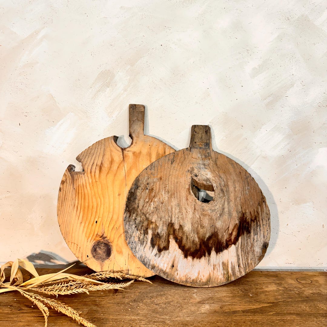 Antique Bread Board Set & Vintage Cutting Board - Charcuterie Serving ...