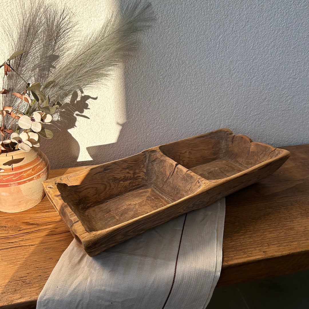 Antique Primitive Wood Bowl, Rustic Wooden Bowl, Serving Bowl, Wooden ...