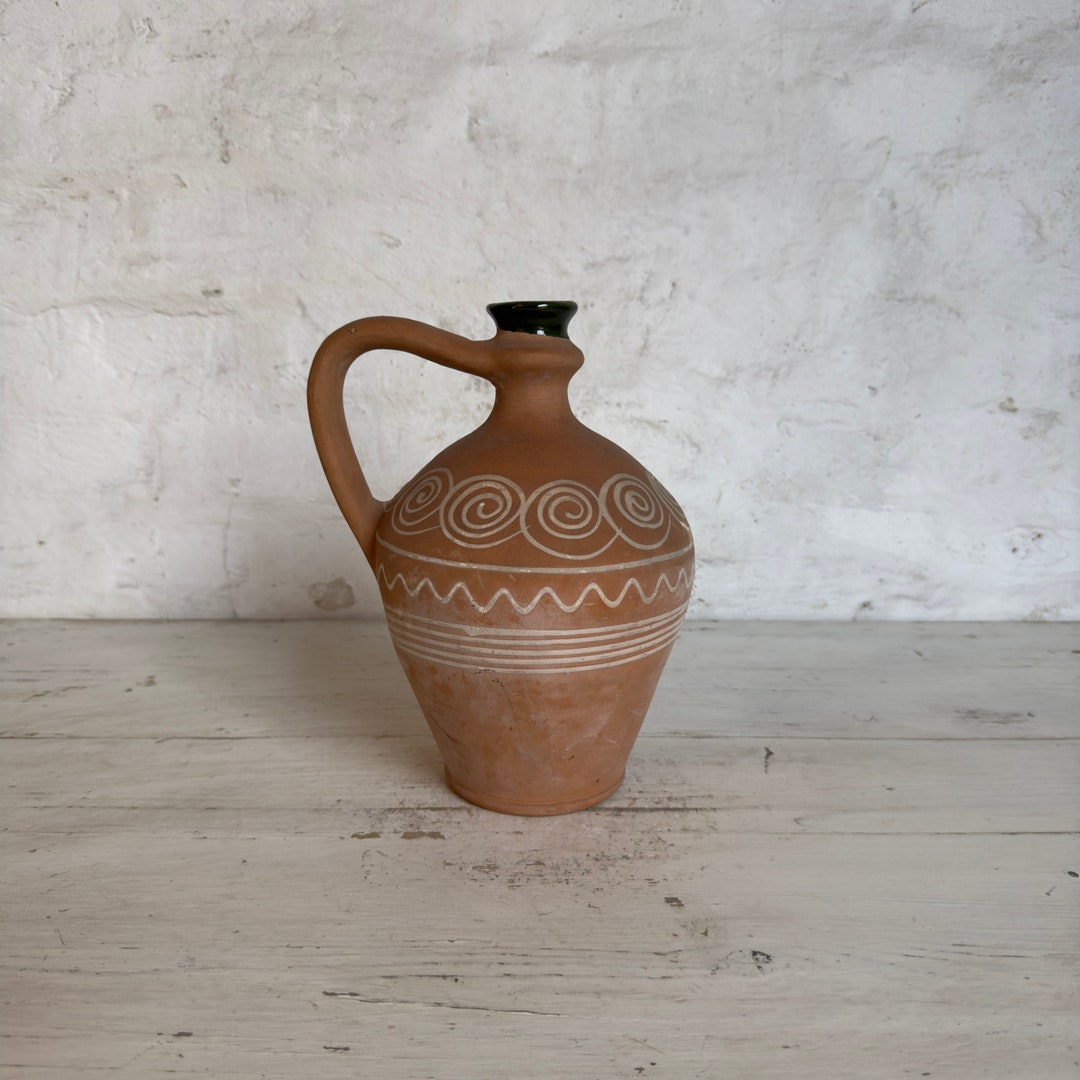 Hungarian Primitive Jug, Vintage Vase, Rustic Pottery Pitcher, Home ...