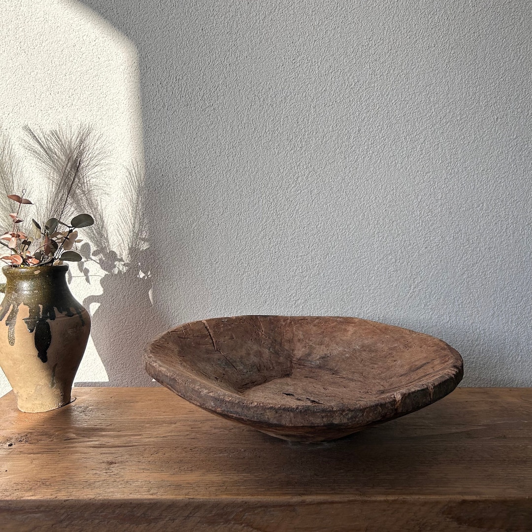 Rustic Primitive Wood Bowl Decorative Coffee Table Bowl - Etsy