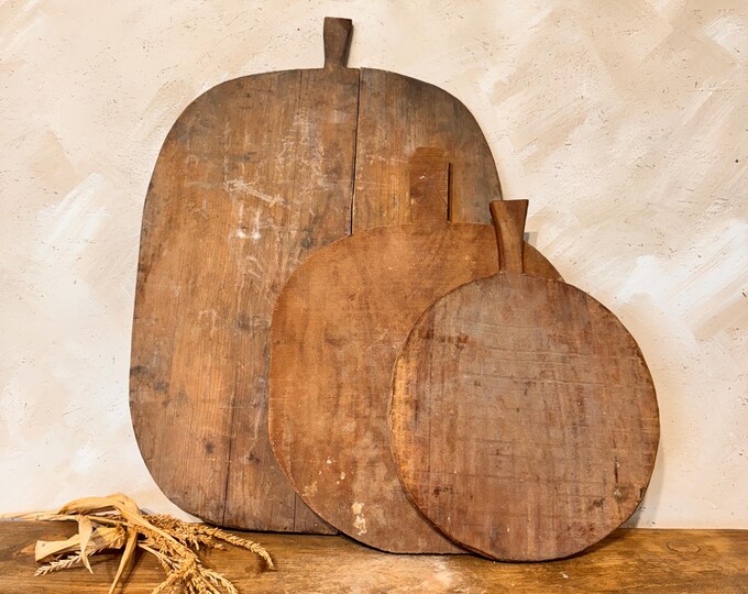 Antique Bread Board Set & Vintage Cutting Board Charcuterie Serving ...