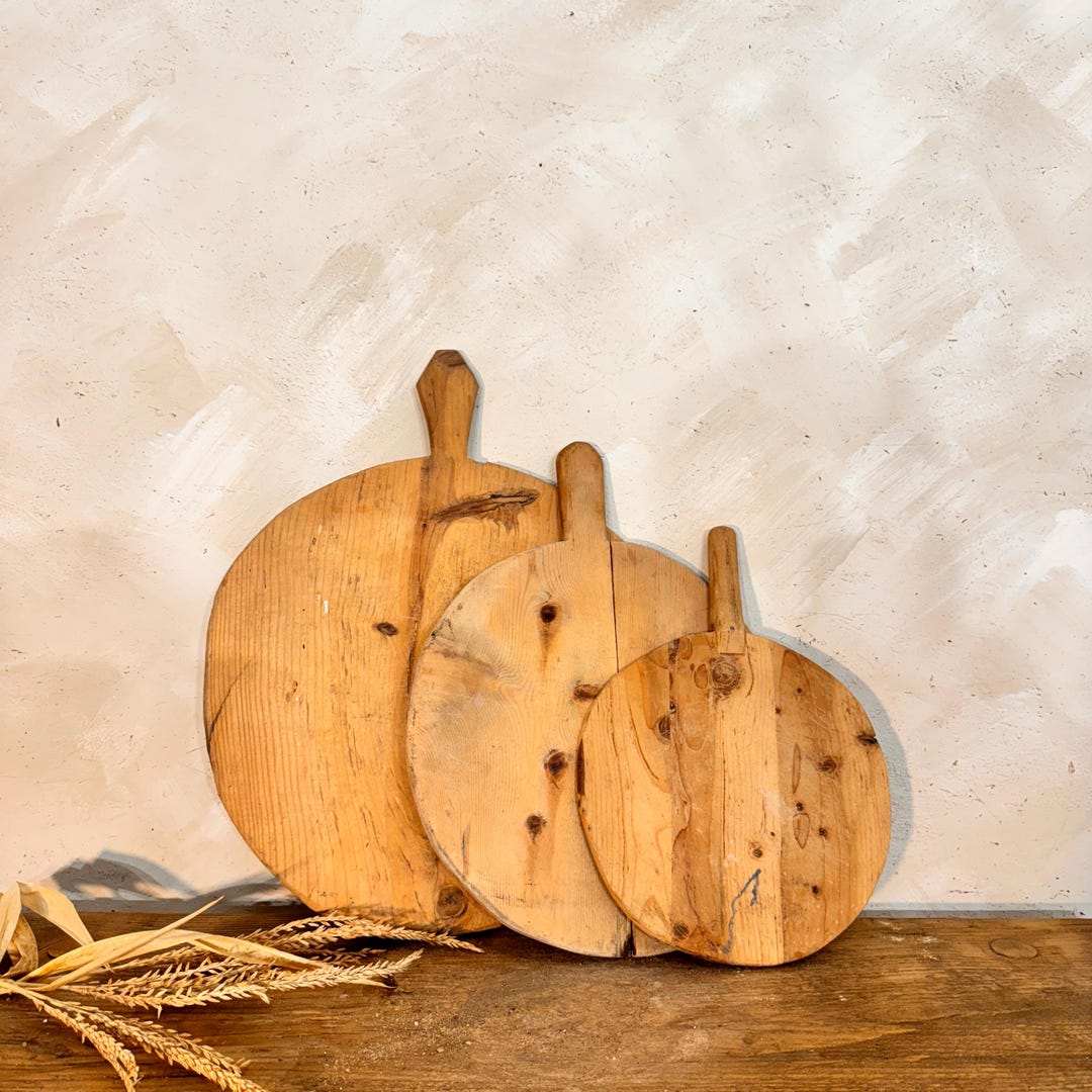 Antique Bread Board Set & Vintage Cutting Board - Charcuterie Serving ...