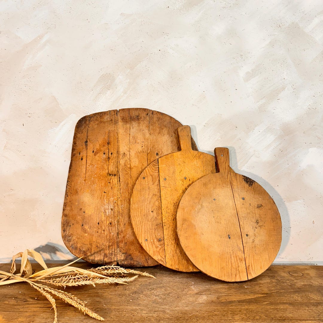 Antique Bread Board Set & Vintage Cutting Board - Charcuterie Serving ...