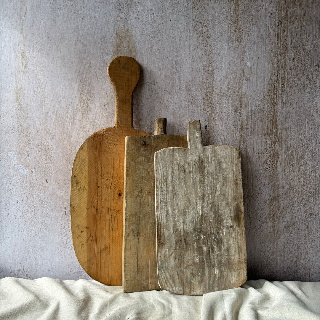 Antique Bread Board Set & Vintage Cutting Board Charcuterie Serving ...