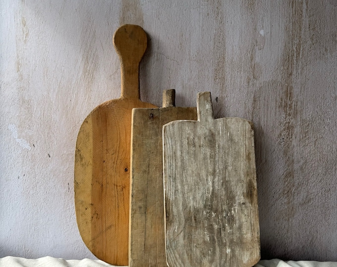 Antique Bread Board Set & Vintage Cutting Board Charcuterie Serving ...