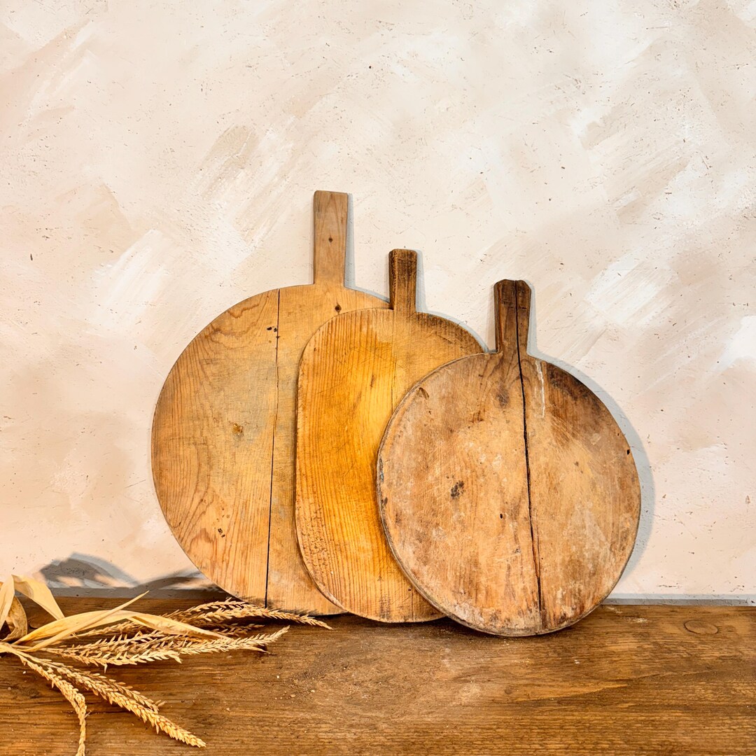 Antique Bread Board Set & Vintage Cutting Board - Charcuterie Serving ...